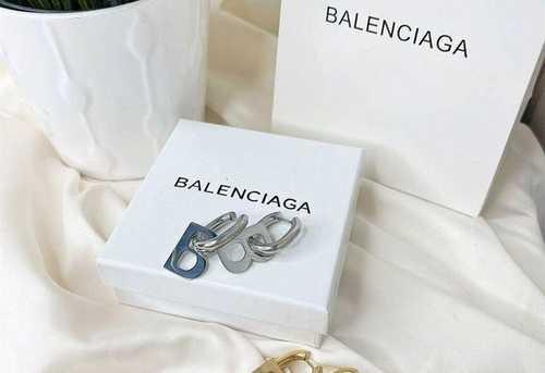 Серьги Balenciaga серебро 925