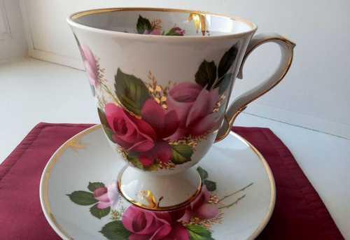 Большая чайная пара "Розы" Дулево 2003 г