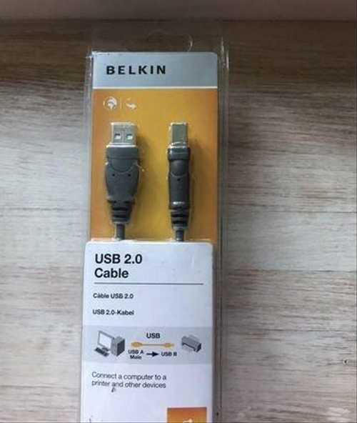 Кабель USB Belkin Новый,для принтера,1.8м
