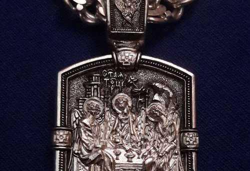 Серебряная православная иконка «Святая Троица»