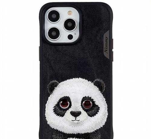 Чехол для iPhone 14 Pro Max Nimmy Panda с вышивкой
