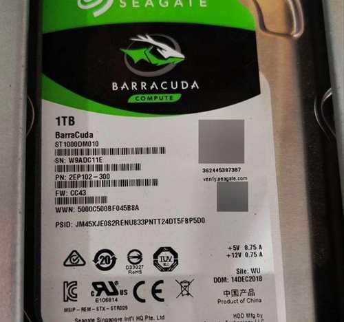 HDD 1Tb Seagate Barracuda