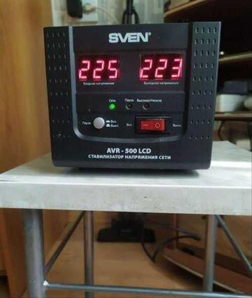 Стабилизатор напряжения сети sven AVR-500 LCD
