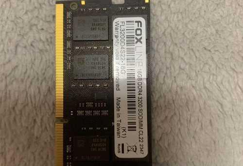 Оперативная память для ноутбука ddr4 16gb FOX line