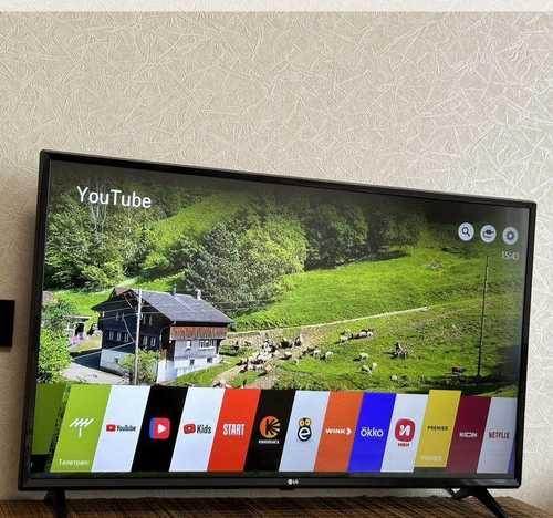 LG 43" (108 cм), SMART TV, Wi-Fi, WebOS