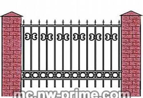 Кованый металлический забор - «Прайм-мк-223723»