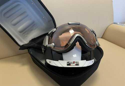 Комплект: горнолыжный шлем + очки + коробка