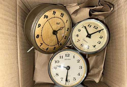 Часы СССР с будильником винтаж коробкой