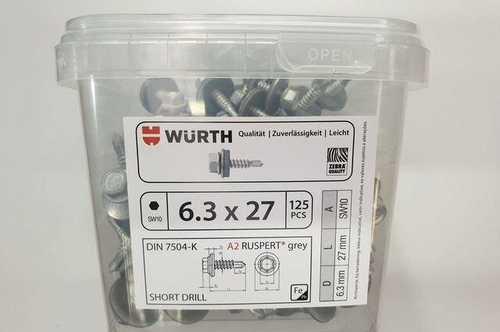 Wurth Саморез DIN 7504-K 6.3x27 A2