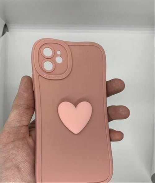 Чехол с 3D сердцем для iPhone 11 / айфон 11