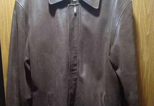 Кожаная куртка мужская 56-58 (4xl) коричневая
