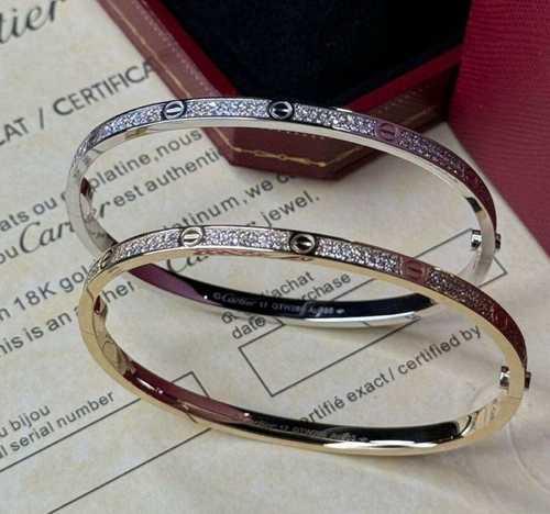 Золотой браслет Cartier Love с брилл. 585/750