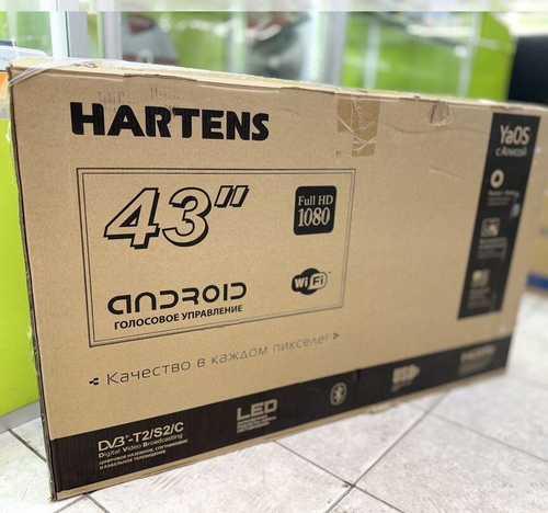 Новый Телевизор Hartens HTY-43F06B (Android, WI-Fi