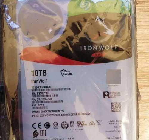 10 тб Жесткий диск Seagate IronWolf