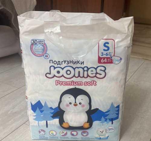 Подгузники joonies premium soft (s)