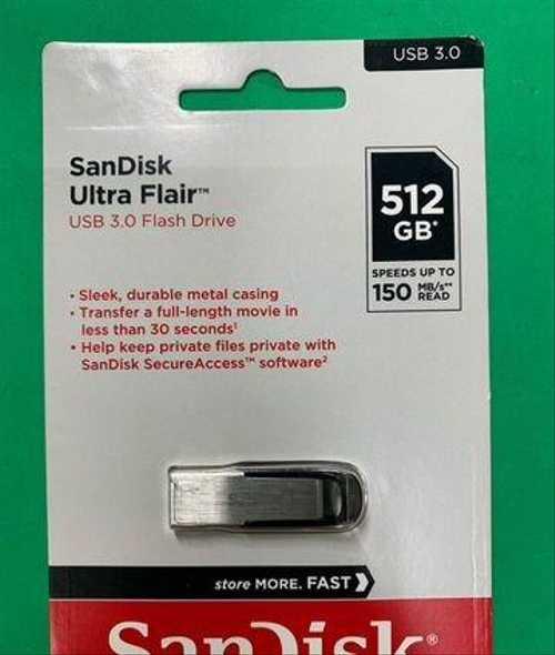 SanDisk Ultra Flair 512gb / 150mbs, NEW нал/безнал