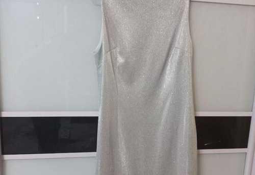 Вечернее серебряное платье 46