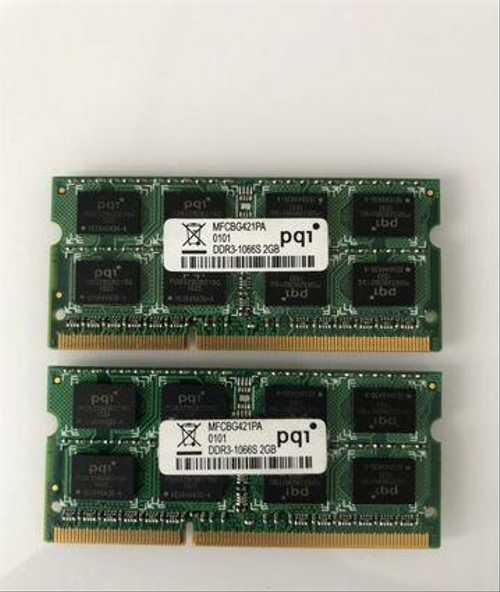 Оперативная память ddr3 sodimm 2 гб 1066 Мгц