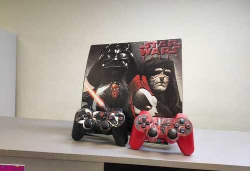 Прошитая PS3 Slim Star Wars Edition + 2 геймпада