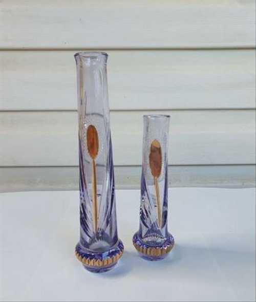 Декоративные вазы Богемское стекло Чехия