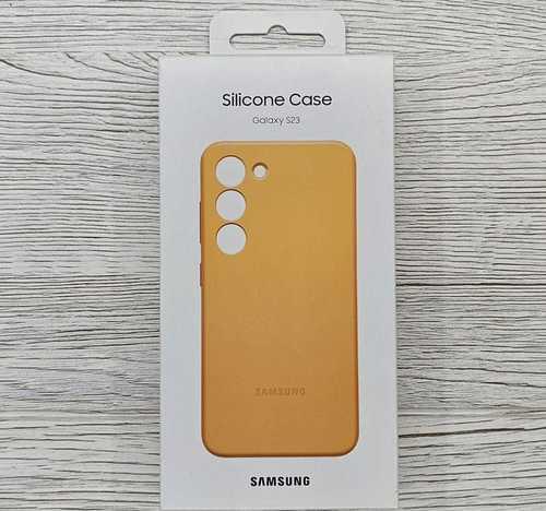 Чехол Silicone Case для Samsung S23 оранжевый