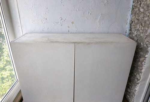 Навесной шкаф деревянный белый (92х31х62см)