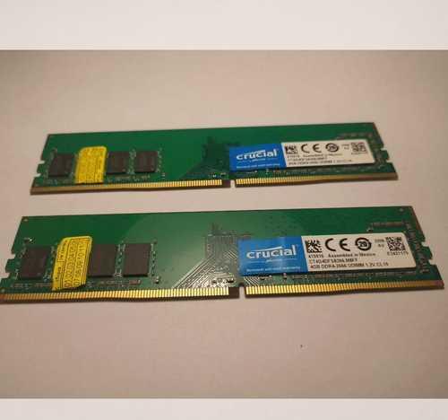 Оперативная память ddr4 8gb (2x4gb) crucial 2666