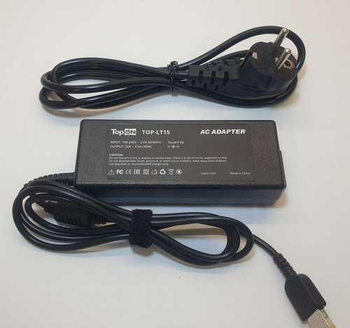 Блок питания TopOn Lenovo, 20V 4,5A (USB Pin)