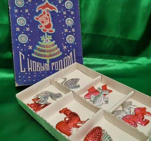 Набор Ёлочных Украшений Игрушек СССР в Коробке