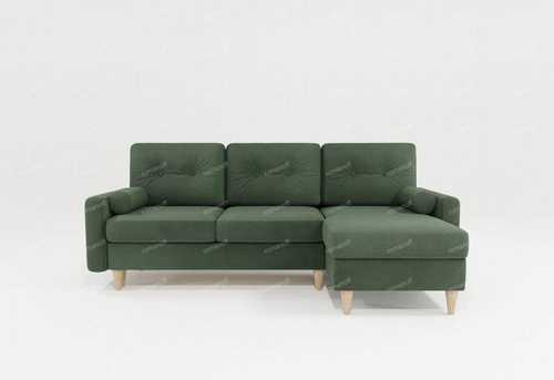 Угловой Скандинавский диван зеленый