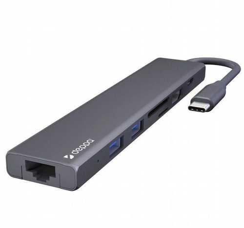 Адаптер Deppa USB-C HUB 7в1