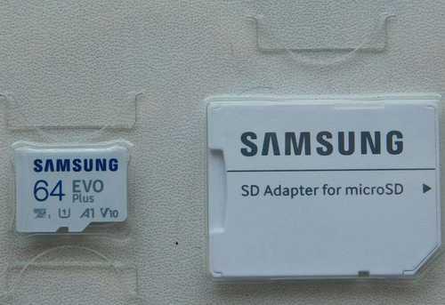 Карта памяти samsung Micro SD 64Gb