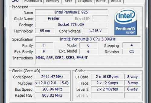 Компьютер Pentium D 925 3GHz/2560 MB RAM/80 GB HDD