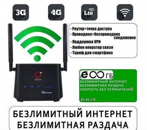 4G Wi-Fi интернет центр ZTE 2в1+Tapиф Meгаl 010