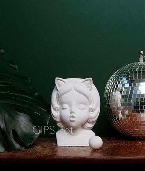 Кашпо для цветов из гипса