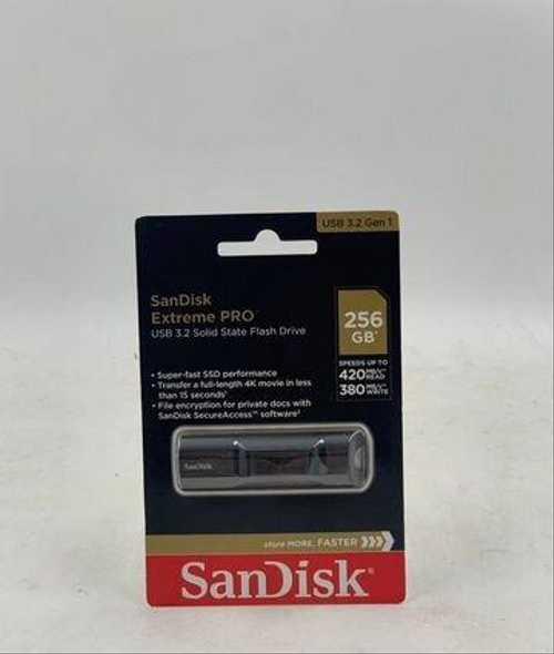 Флешка SanDisk Extreme PRO USB 3.1 256 гб, черный
