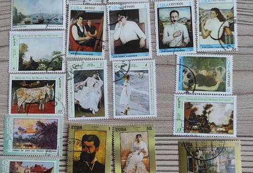 Почтовые марки Куба, Польша, Болгария, DDR