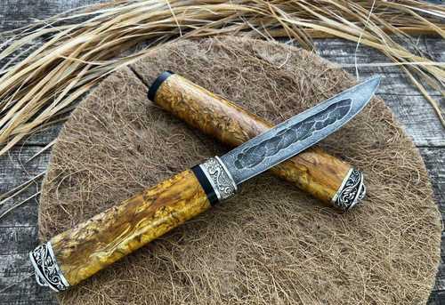 Подарочный Якутский нож из дамаска
