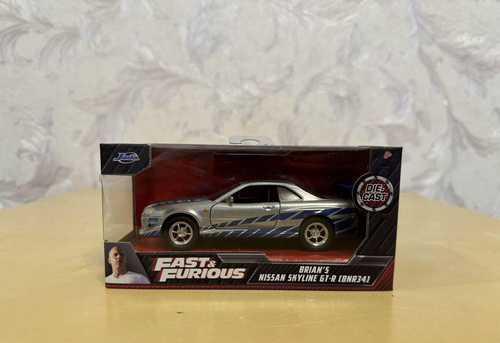 Модель авто Nissan Skyline, jada, fast, 1:32