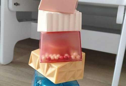 Пирамидка тактильная кубики балансир 6м+ детская