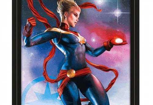 3D картина в рамке Captain Marvel