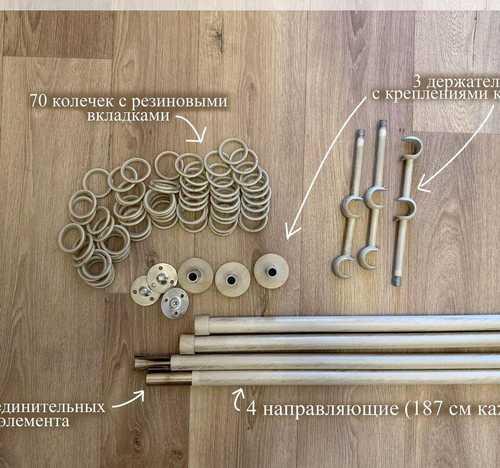 Карниз для штор металлический двухрядный 374 см