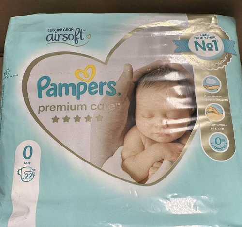 Подгузники pampers premium care 0