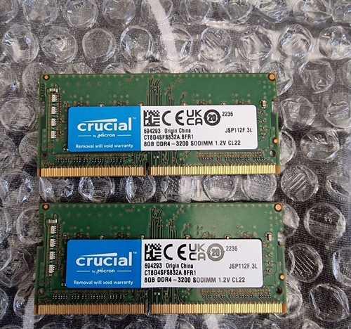 Новая Sodimm Crucial 8 гб 3200 мгц