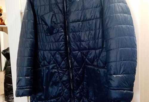 Пальто демисезонное синее 52-54