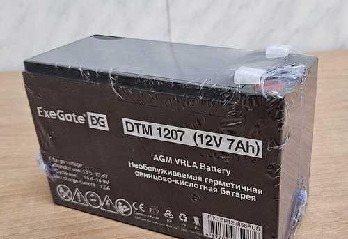 Батарея аккумуляторная АКБ DTM 1207 12V 7Ah