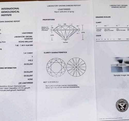 Бриллиант CVD 1.1 карат доставка за нас счет