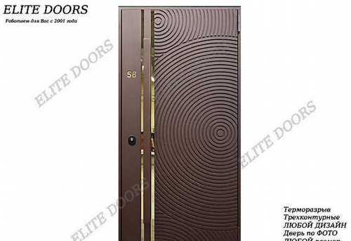 Дизайнерская металлическая дверь в дом ED-407