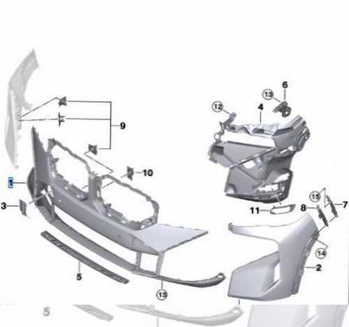 BMW XM Облицовка переднего бампера Внутр (primed)