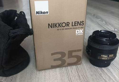 Фото обьектив nikon " AF-S DX Nikkor 35mm f/1.8G